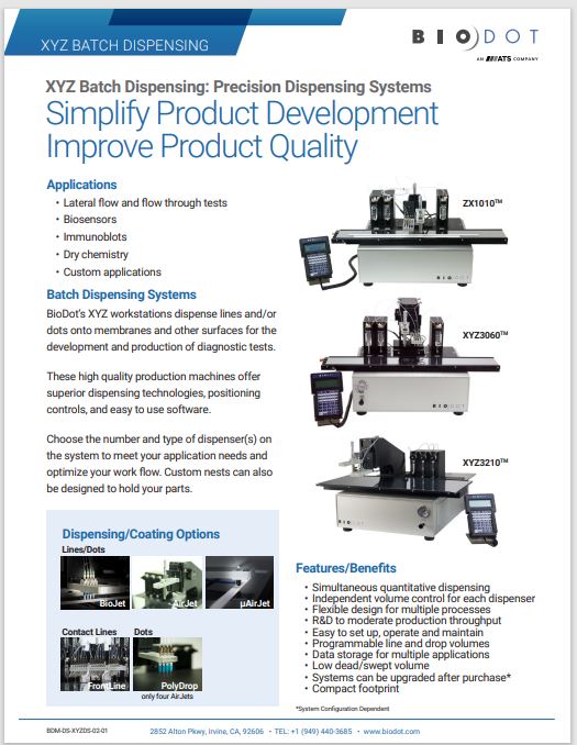 XYZ Batch Dispensing Flyer - BioDot